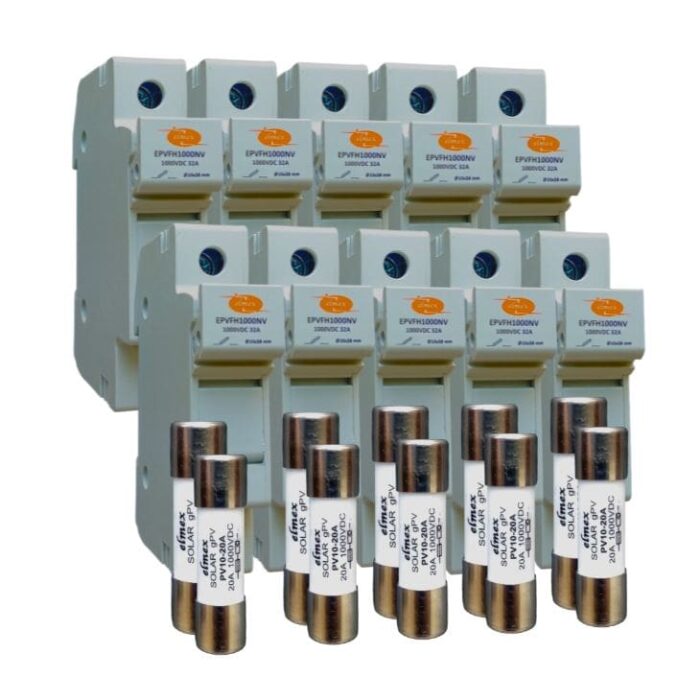 Buy Elmex 20A DC Fuse With 32A Fuse Holder at Best Price (10 Fuse Set)