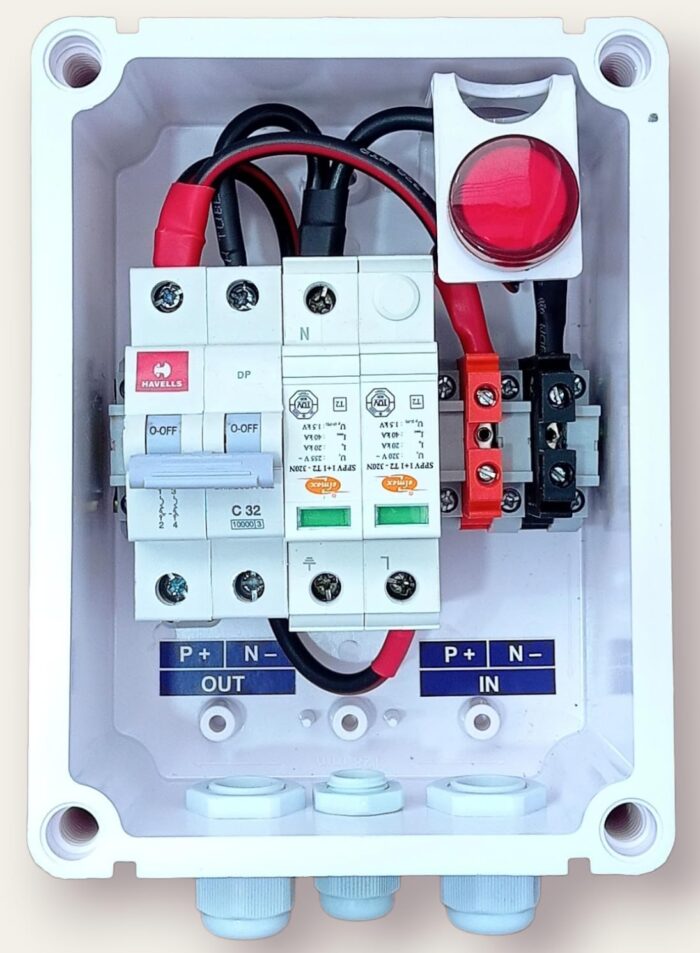Kenbrook Solar ACDB Single Phase Inbuilt Havells AC MCB 32A,Elmex AC ...