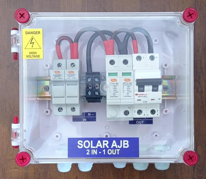 Kenbrook Solar AJB DCDB 2 in 1 out 600V Inbuilt 2 x 20A Fuses, 600V SPD ...