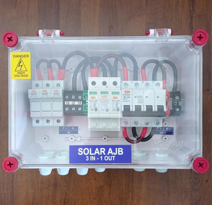 Kenbrook Solar AJB DCDB 3 in 1 out 1000V Inbuilt 3 x 20A Fuses, 1000V ...