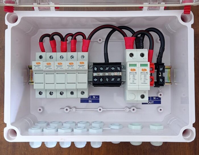 Kenbrook Solar AJB DCDB 5 in 1 out 600V Inbuilt 5 x 20A Fuses, 600V SPD ...