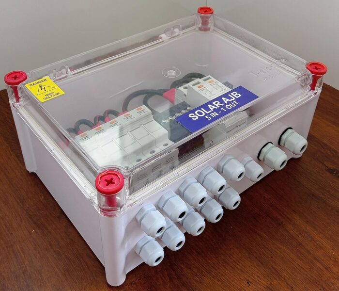 Kenbrook Solar AJB DCDB 5 in 1 out 600V Inbuilt 5 x 20A Fuses, 600V SPD ...