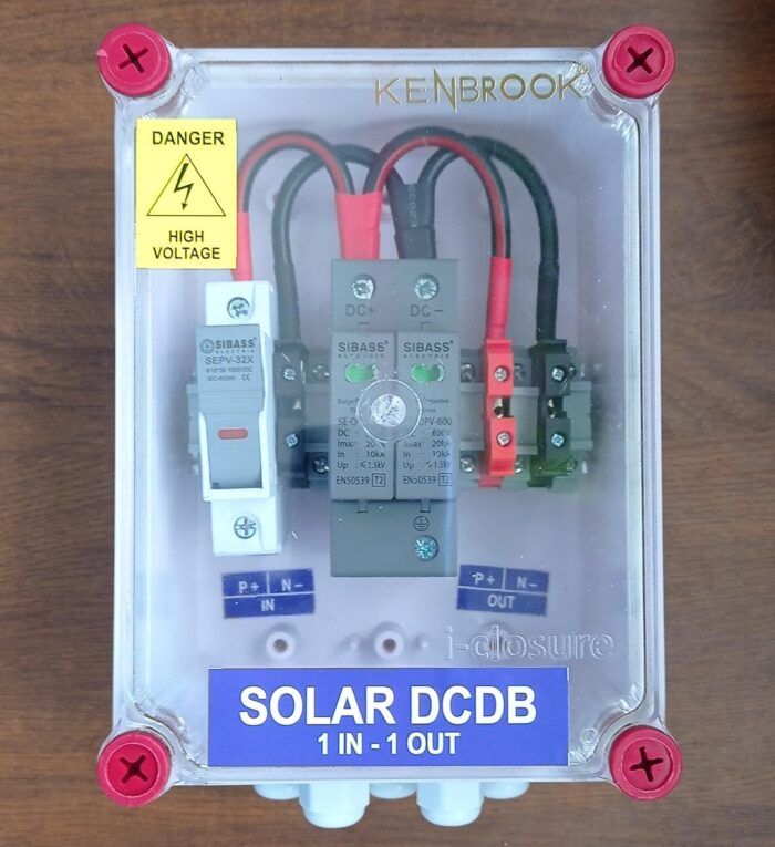 Kenbrook Solar DCDB 1 in 1 Out Inbuilt Sibass DC Fuse 20A, Sibass SPD ...