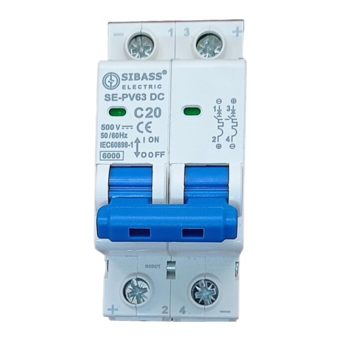 Kenbrook Solar Sibass DC MCB 500V 20A Miniature Circuit Breaker (20 AMP ...