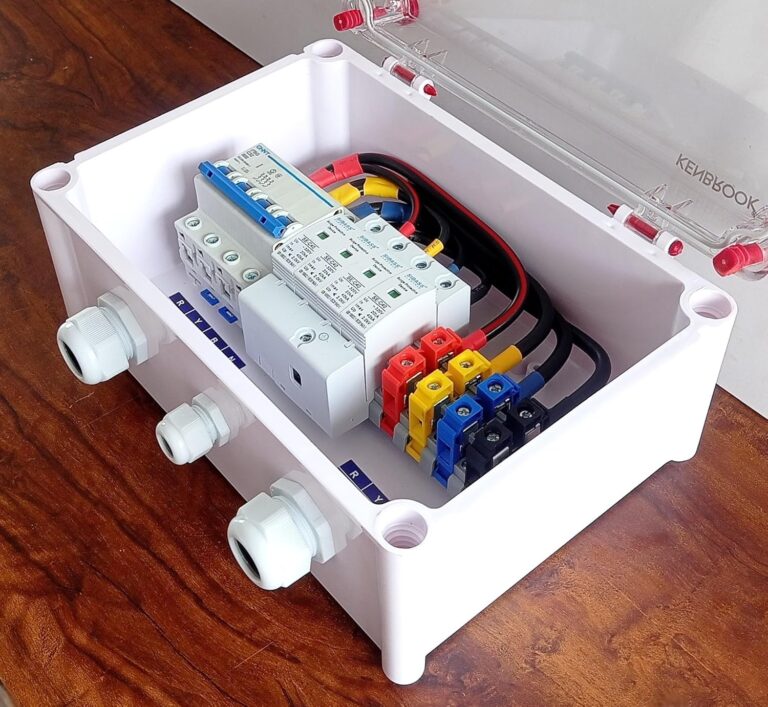 Kenbrook Solar ACDB Three Phase Inbuilt Chint AC MCB 32A, Sibass AC SPD ...