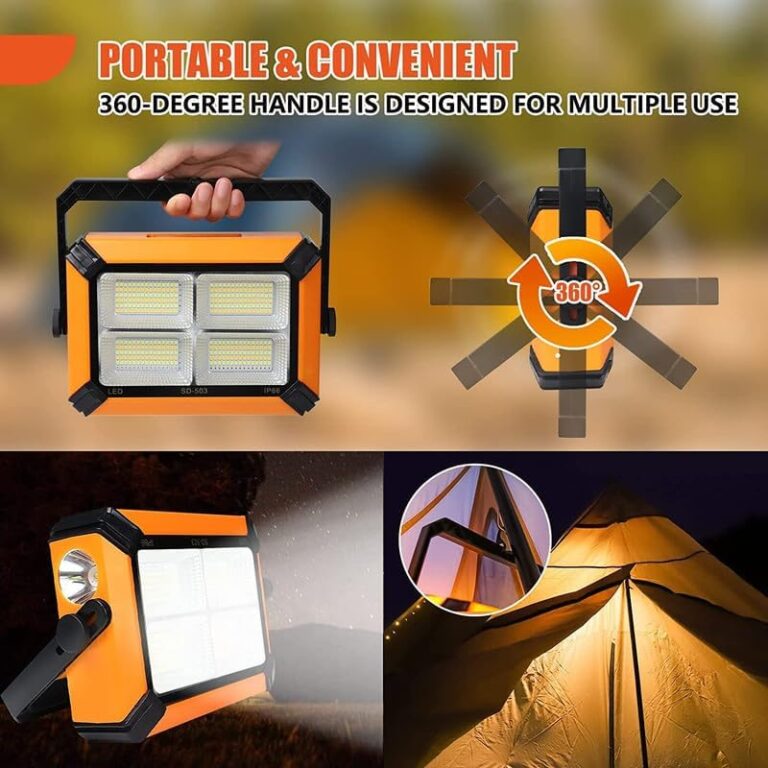 Kenbrook Solar Portable LED Work Light Waterproof Outdoor Camping ...