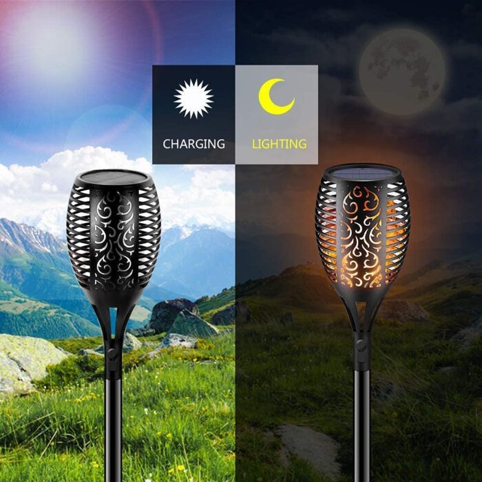 Kenbrook Solar Fire Mashal Flame Garden/Decoration Light 96 LED 2200 ...