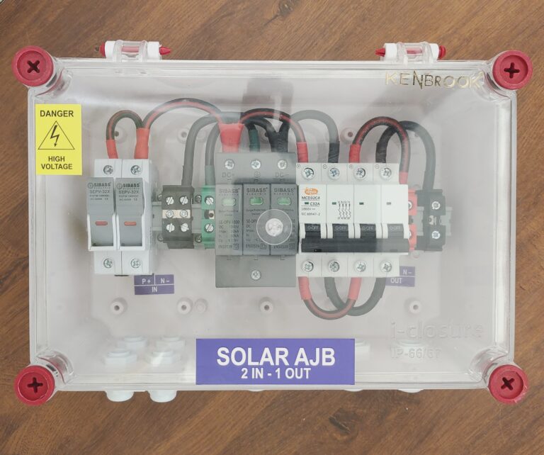 Kenbrook Solar AJB DCDB 2 in 1 Out 1000V Inbuilt 2 x 20A Sibass Fuses ...